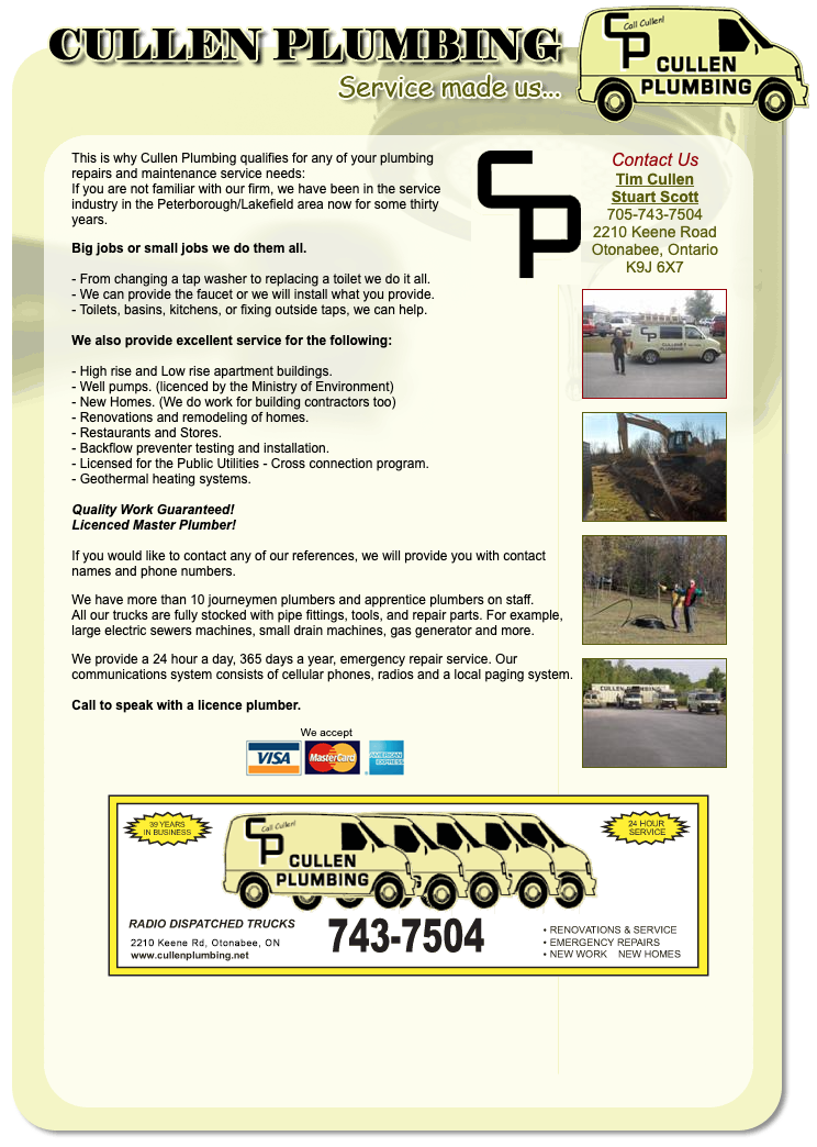 This is why Cullen Plumbing qualifies for any of your plumbing repairs ...